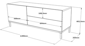 KALUNE DESIGN dřevěný TV stolek LIVA šedý 921YRD1110