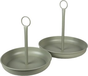 Zelený dekorační jednopatrový etažér - Ø 30*30 cm