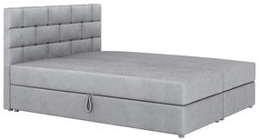 Manželská postel Boxspring 160x200 cm Waller Comfort (šedá) (s roštem a matrací). 1056382