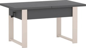 Rozkládací polohovací konferenční stolek HOGO 3v1 | 120-157x62,5-74,5x67 cm | síla horní desky 32 mm | tmavě šedá/nohy kašmír