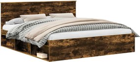 Rám postele Kouřový dub 180 x 200 cm Masivní borové dřevo 3410568