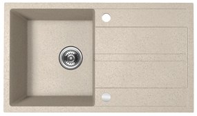 Kuchinox Viti, 1-komorový granitový dřez 760x440x175 mm + sifon, béžová, LAV-SBX_411Y