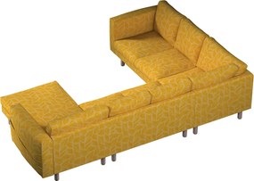 Potah na pohovku IKEA Norsborg rohová, 5-místná se šezlongem barva žlutá látka pletený vzor, vzorované