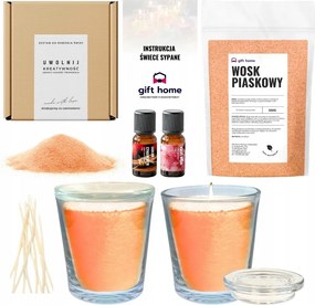 Sada na výrobu přírodních sypaných svíček Sand Wax 2x500 ml Oranžová