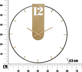 Kovové nástěnné hodiny Goldy 60 cm černé/zlaté