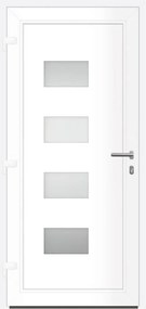 Vchodové dveře bílé 100 x 210 cm hliník a PVC 3157066