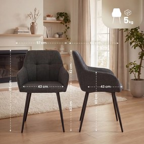 Jídelní židle Fergus látka – antracitová