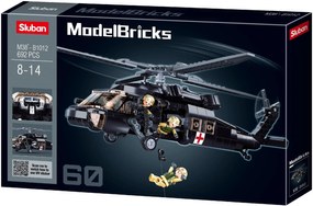 Stavebnice sluban model bricks m38-b1012 lékařská army helicoptéra uh-60 black hawk