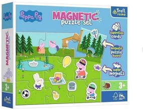 Trefl Magnetické puzzle prasátko Peppa a její zábava 12 dílků