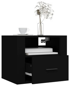 Nástěnný noční stolek černý 50x36x40 cm