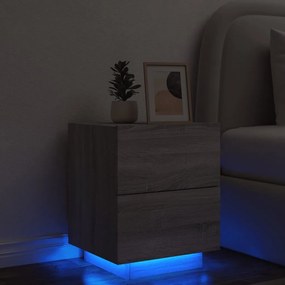 vidaXL Noční stolek s LED osvětlením kompozitní dřevo [836735] Barva: šedá sonoma