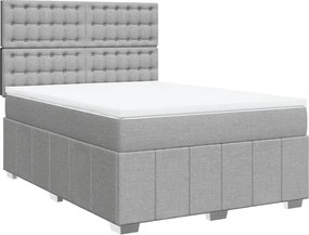Box spring postel s matrací světle šedá 160 x 200 cm textil 3294033