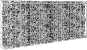Gabionová zeď s víky z pozinkované oceli 200 x 20 x 85 cm 143580
