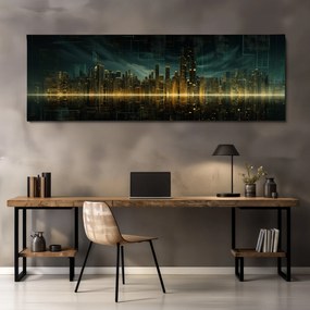 Obraz na plátně - Futuristické město - Hi-Tech Metropole FeelHappy.cz Velikost obrazu: 120 x 40 cm