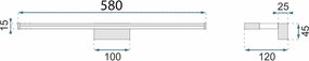Toolight Rea - Toolight, LED koupelnové svítidlo nad zrcadlo 12W 53cm APP369-1W, chrom, OSW-08435