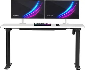 Ultradesk Quest černá-bílá / Herní stůl / 140 x 70 cm / nastavitelná v