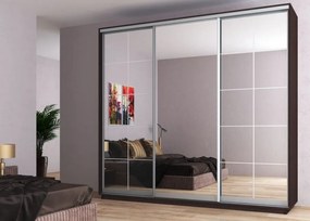 Casarredo - Komfort nábytek Šatní skříň WALES 250 wenge/zrcadlo