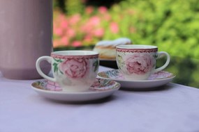 Romantic Rose porcelánové šálky s podšálky 2-set