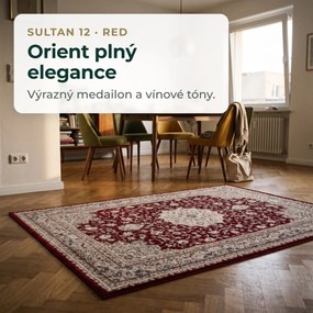 Angel Carpet, Kusový koberec Sultan 12 Red, 200x290, červená, kancelář