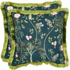 Livarno® Sada dekorativních polštářů, 45 x 45 cm, 2dílná, opice
