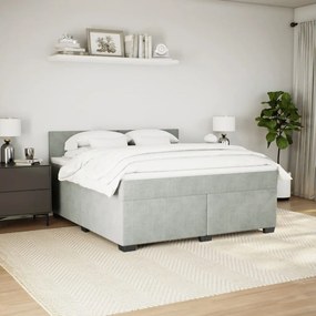Box spring postel s matrací světle šedá 180x200 cm samet 3286372