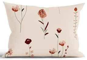 MK Lůžkoviny Bavlněný povlak na polštář Renforcé 50 x 70 cm - Vlčí máky béžové