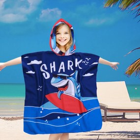 Dětské pončo SHARK modré Rozměr: 60 x 120 cm