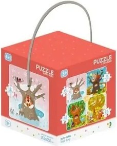 DODO Puzzle Roční období 4v1 / 12, 16, 20, 24 dílků / 22 x 22 cm