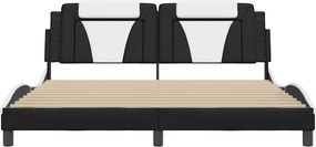Rám postele Viana bez matrace černý a bílý 180 x 200 cm umělá kůže 3208115