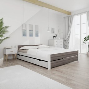 Postel IKAROS DOUBLE 140 x 200 cm, bílá/dub lanýž Matrace: Matrace Coco Maxi 20 cm, Rošt: Bez roštu