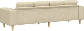 Pohovka do obývacího pokoje Krémová 250 x 77 x 76 cm Polyester 3335087