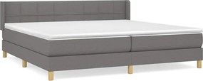 Box spring postel s matrací tmavě šedá 200x200 cm textil 3130298