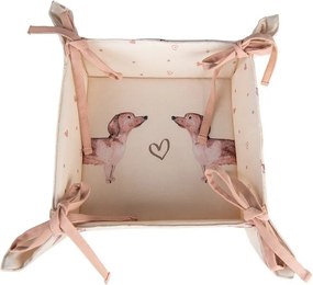 Textilní košíček na pečivo Dachshund Love - 35*35*8 cm
