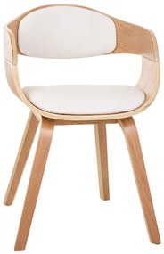 Židle King, dřevěné nohy natura - Bílá