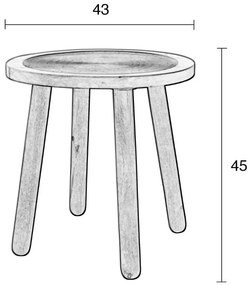 Masivní mangový odkládací stolek ZUIVER DENDRON 43 cm