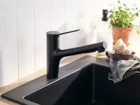 Hansgrohe - Dřezová baterie 150, s výsuvnou sprškou, sBox lite, matná