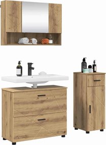 Sada koupelnového nábytku 3 ks Artisanový dub 76,5 x 35 x 64 cm 3393042