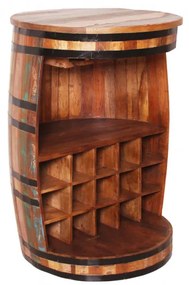 Barevný barový stůl ve tvaru soudku z recyklovaného dřeva Openwater 67cm