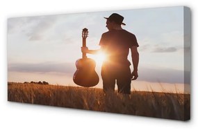 Obrazy na plátně kytara muž 100x50 cm