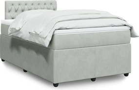 Box spring postel s matrací světle šedá 120 x 200 cm samet 3290016