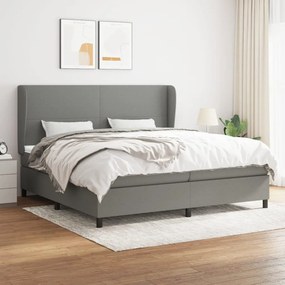 Box spring postel s matrací tmavě šedá 200x200 cm textil 3127830