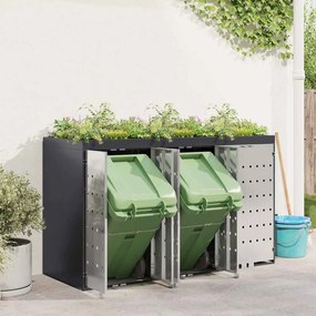 Úložný box na 3 popelnice Nerezová ocel Antracit 3394784