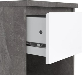 Noční stolek Simplicity, šedá / bílý lesk