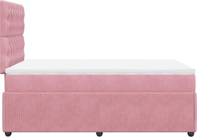 Box spring postel s matrací růžová 120 x 200 cm samet 3292321