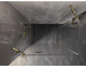 Mexen Lunar Duo, výklopný sprchový kout 100 x 70 cm, 8mm čiré sklo, zlatý profil, 834-100L-070P-50-00