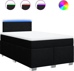 Box spring postel s matrací černá 120x200 cm textil 3288150