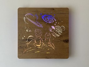 Li-Go "Malý princ" světelný obraz s baterií 42x42 cm provedení povrchu: bříza