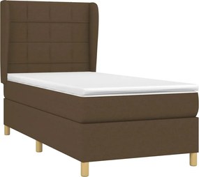 Box spring postel s matrací tmavě hnědá 100 x 200 cm textil 3128504