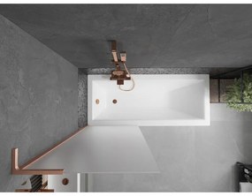 Mexen Next L, 1-křídlová vanová zástěna 70 x 150 cm, 6mm sklo námraza, měděný profil, 895-070-000-03-30-65