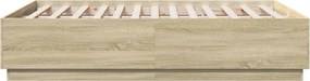 Rám postele s LED osvětlením dub sonoma 140 x 190 cm kompozit 3209641